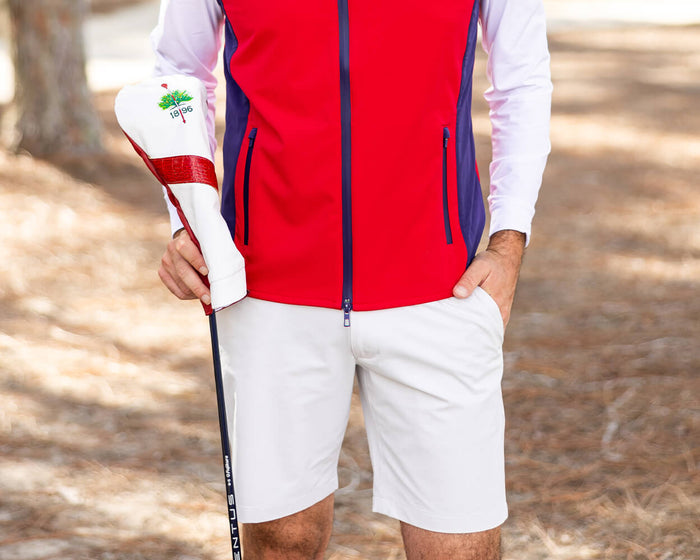 Men's Light Khaki Golf Shorts | Holderness & Bourne