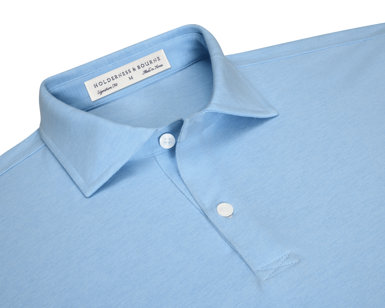 Men’s Light Blue Cotton Polo Shirt | Holderness & Bourne