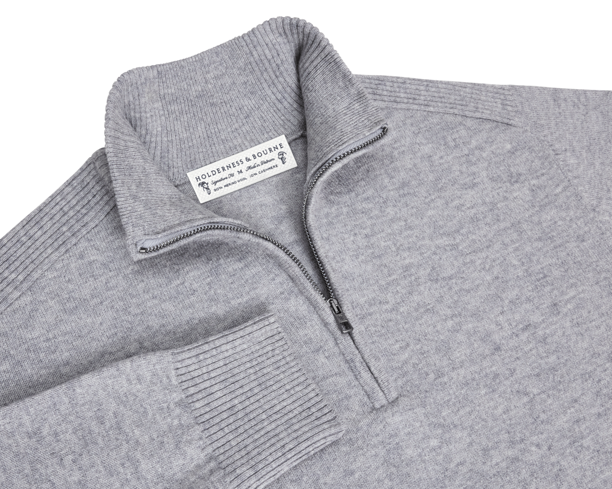 Men’s Gray Quarter-Zip Sweater | Holderness & Bourne